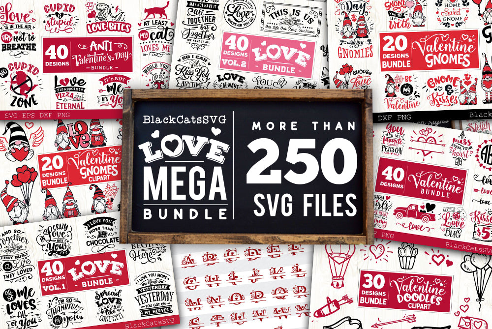 Valentine Mega Bundle SVG bundle 265 designs – BlackCatsSVG