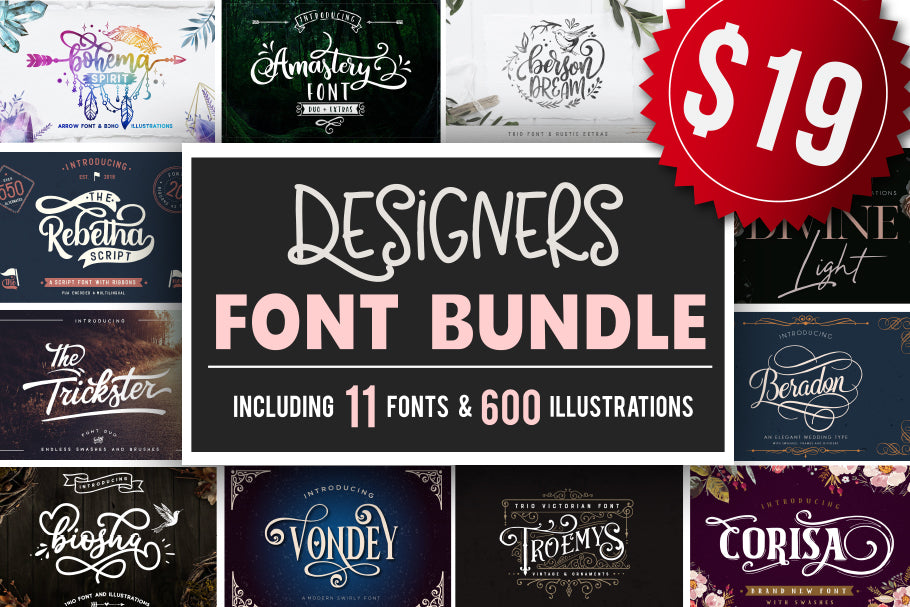 Designers font Bundle 11 Fonts – BlackCatsSVG