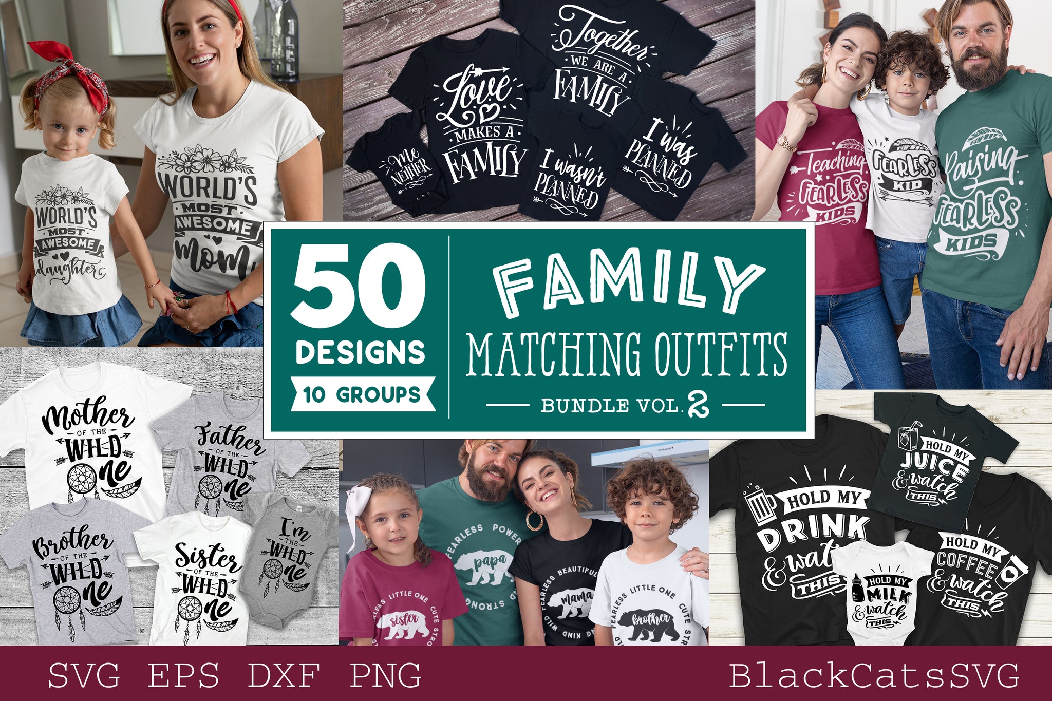 Family matching outfits SVG bundle 50 designs vol 2 – BlackCatsSVG