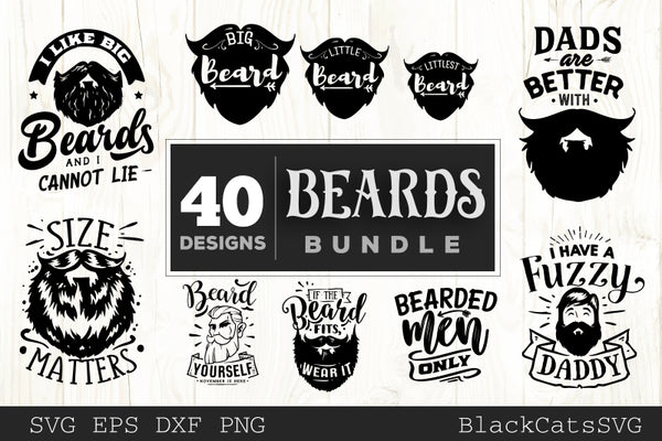 Beards SVG bundle 40 designs – BlackCatsSVG