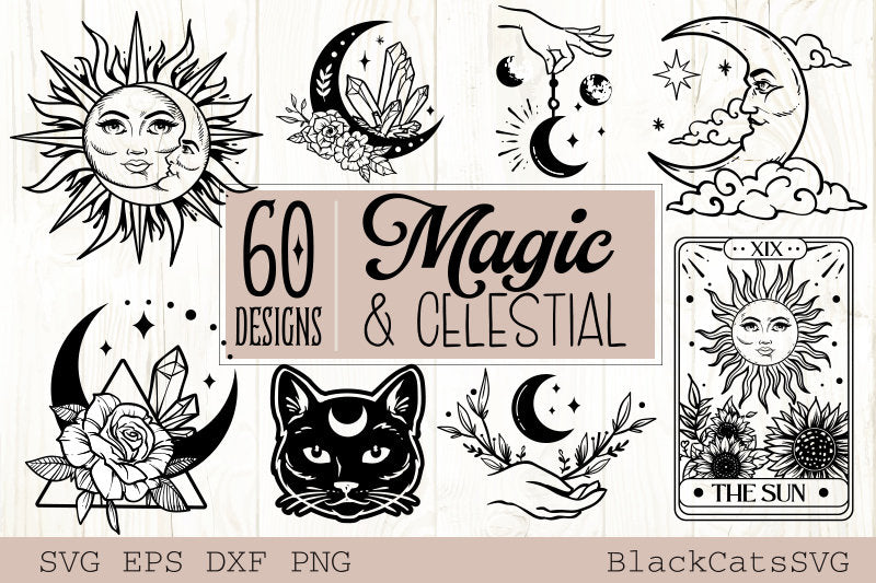 Magic and Celestial SVG bundle 60 designs – BlackCatsSVG