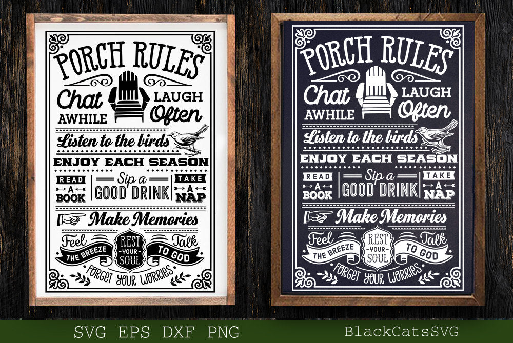 Porch rules svg, Welcome to the porch svg, Porch vintage poster svg, O ...