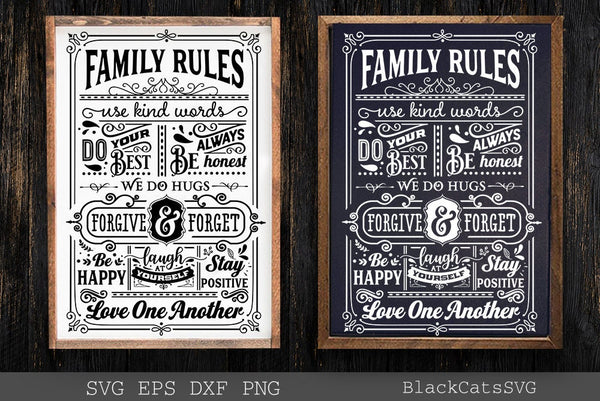 Family Rules SVG, House rules poster svg, Welcome to our house svg, Ho ...