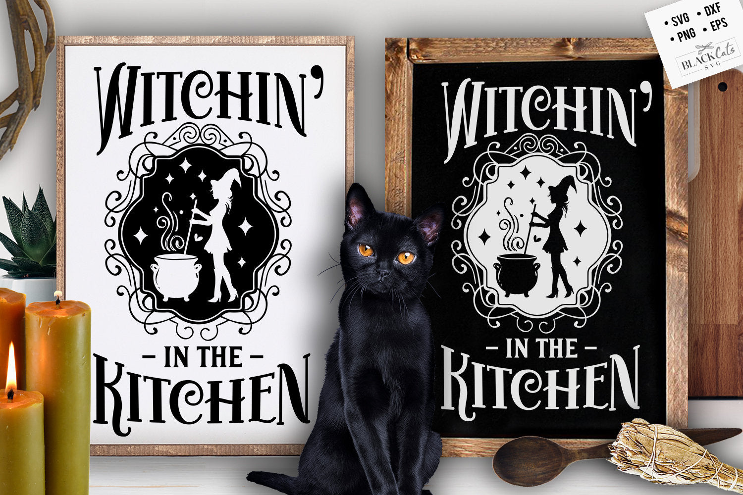 Witchin' in the kitchen SVG, Witch kitchen svg, Magic Kitchen svg, Kit ...