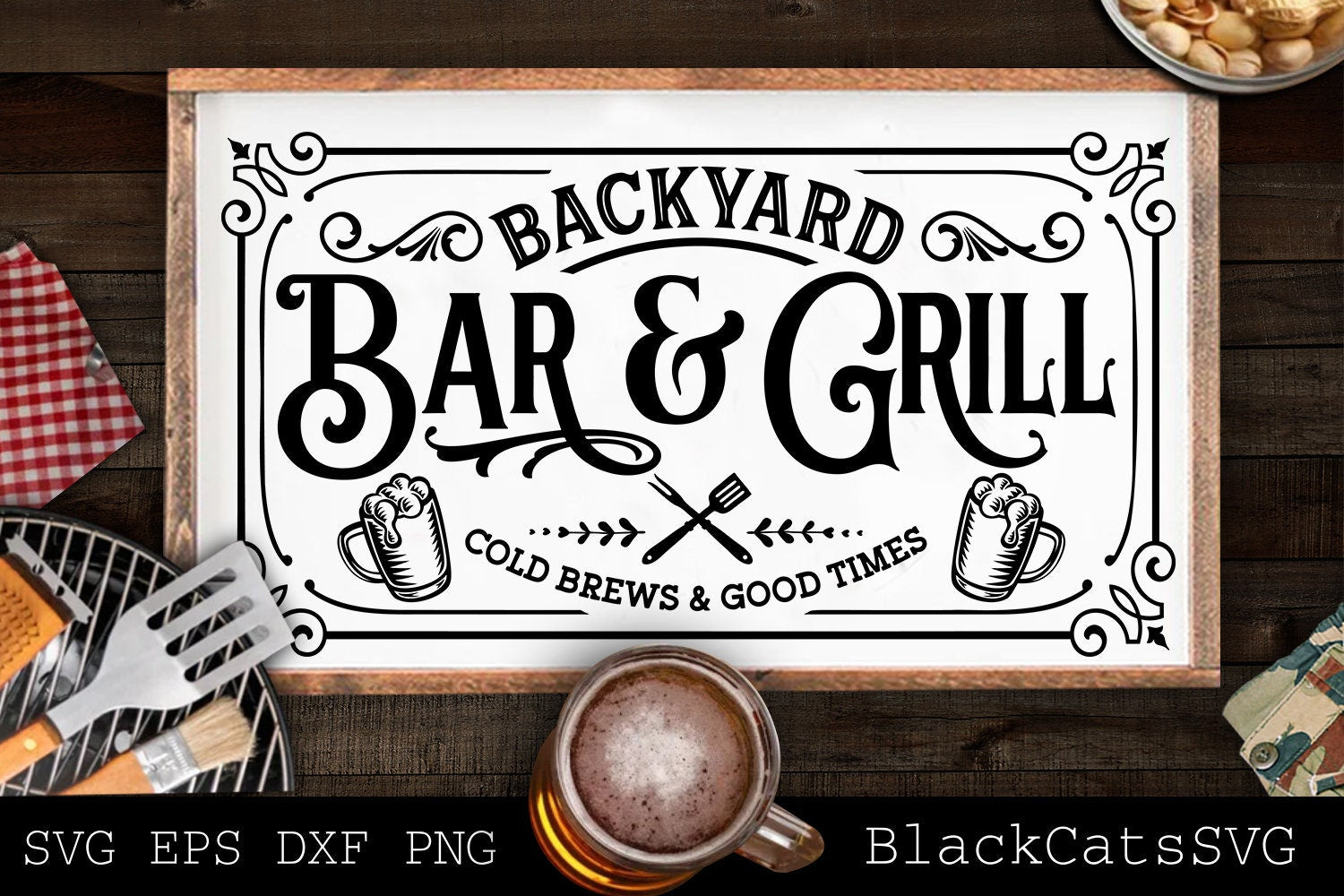 Backyard bar and grill svg, Grilling svg, BBQ Svg, Dad's Bar and Grill ...