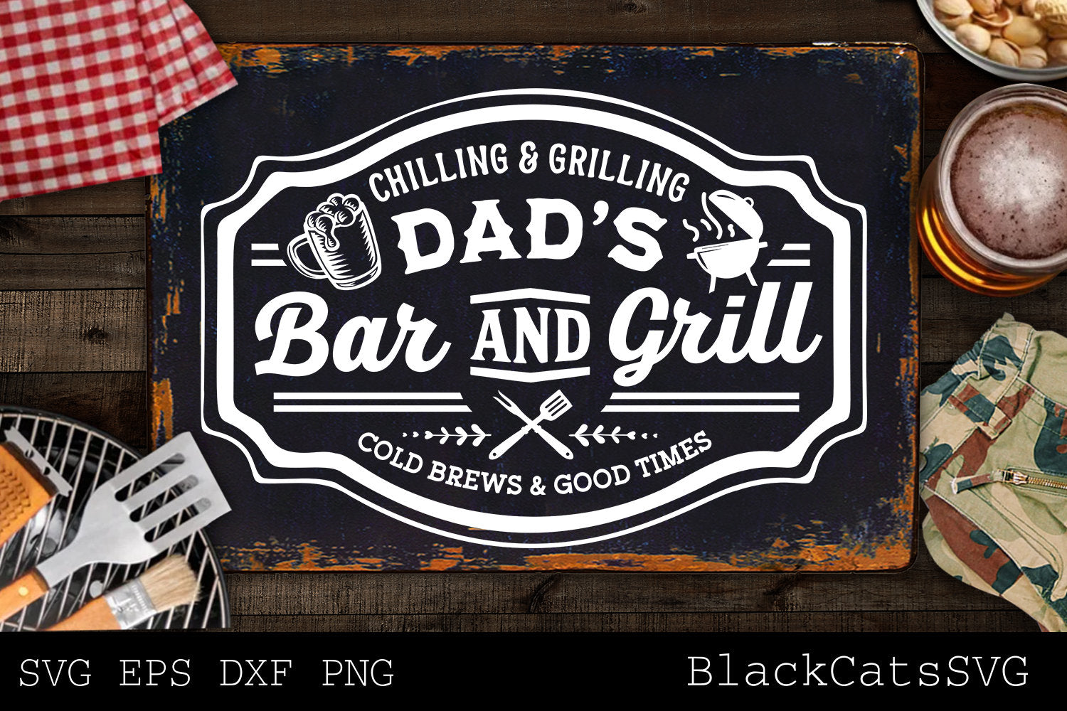 Dad's bar and grill svg, Grilling svg, BBQ Svg, Dads Bar and Grill svg ...