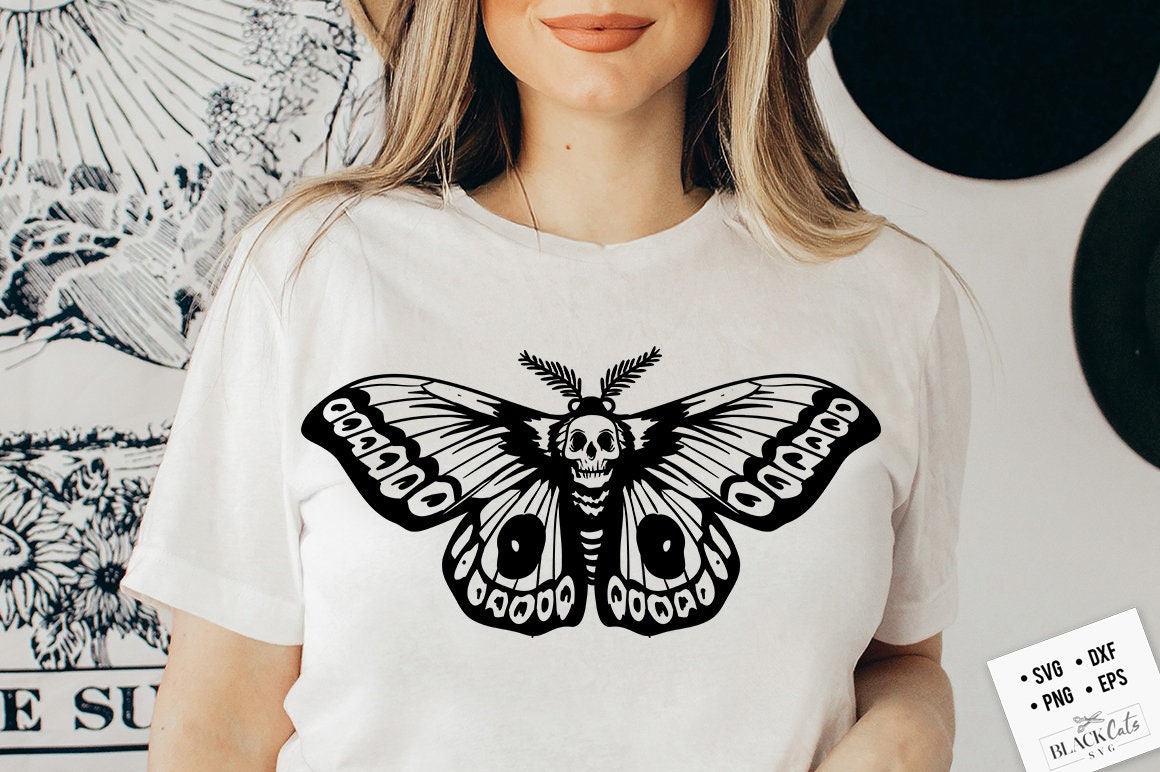 Boho moth SVG, Moth svg, Moon moth svg, moth svg, Magic illustration s ...