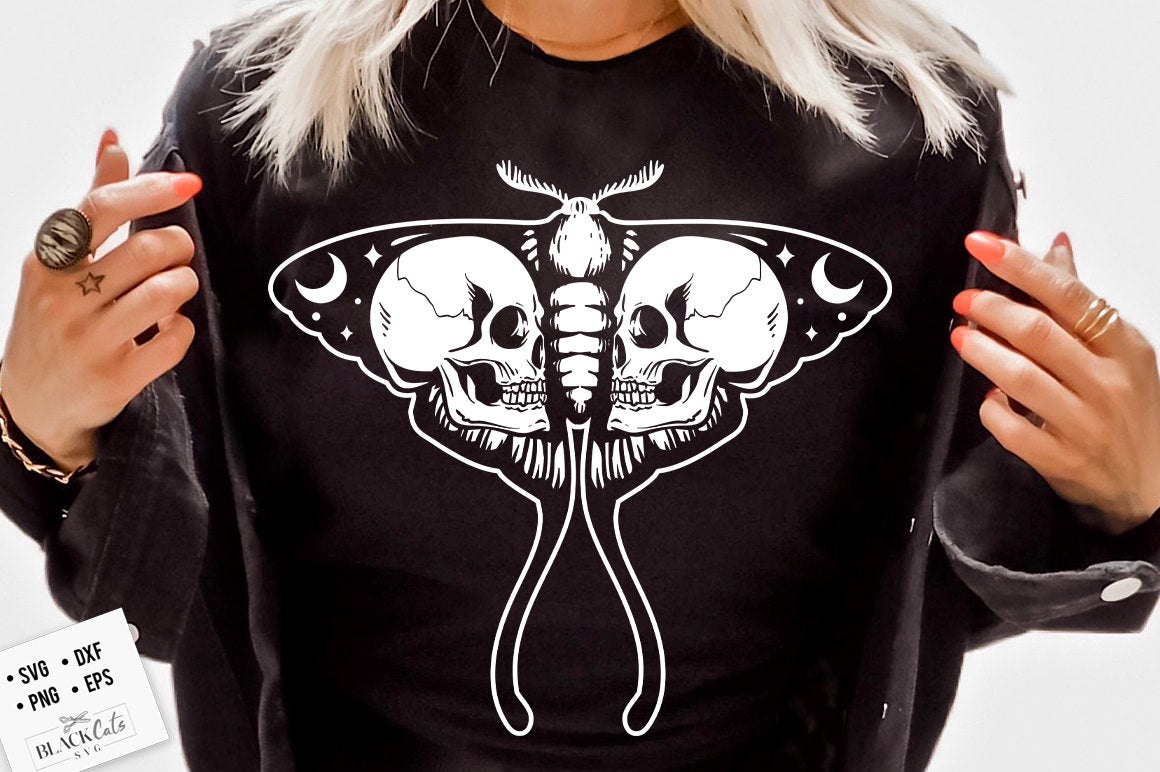 MOth skull svg, Boho moth SVG, Moth svg, Magic moth svg, Magic illustr ...