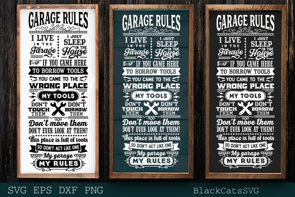 Garage Rules svg, Garage rules poster svg, Garage svg, Dads garage svg ...
