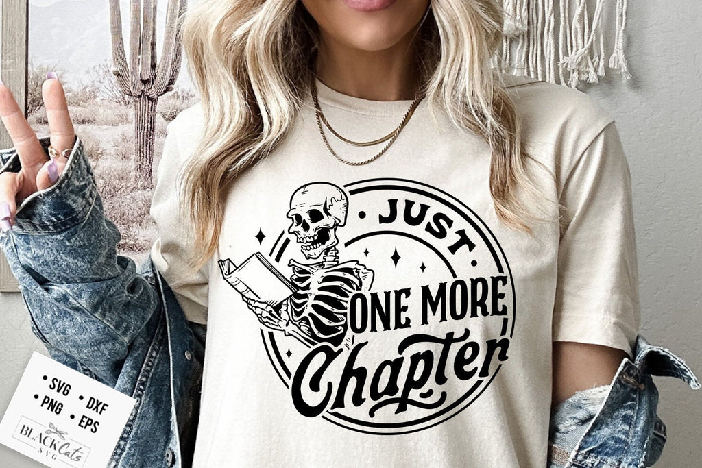 Reading skeleton, Just one more chapter SVG, Skeleton reading svg, Boo ...