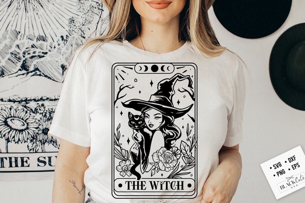The witch tarot SVG, The witch svg, Witch tarot svg, Tarot card svg, w ...