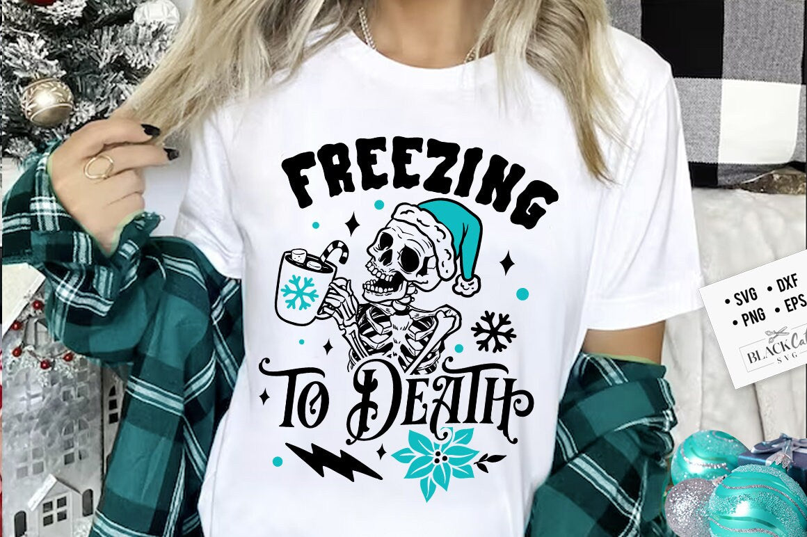 Freezing to death svg, Freezing Season svg, Freezing svg, Skeleton Chr ...