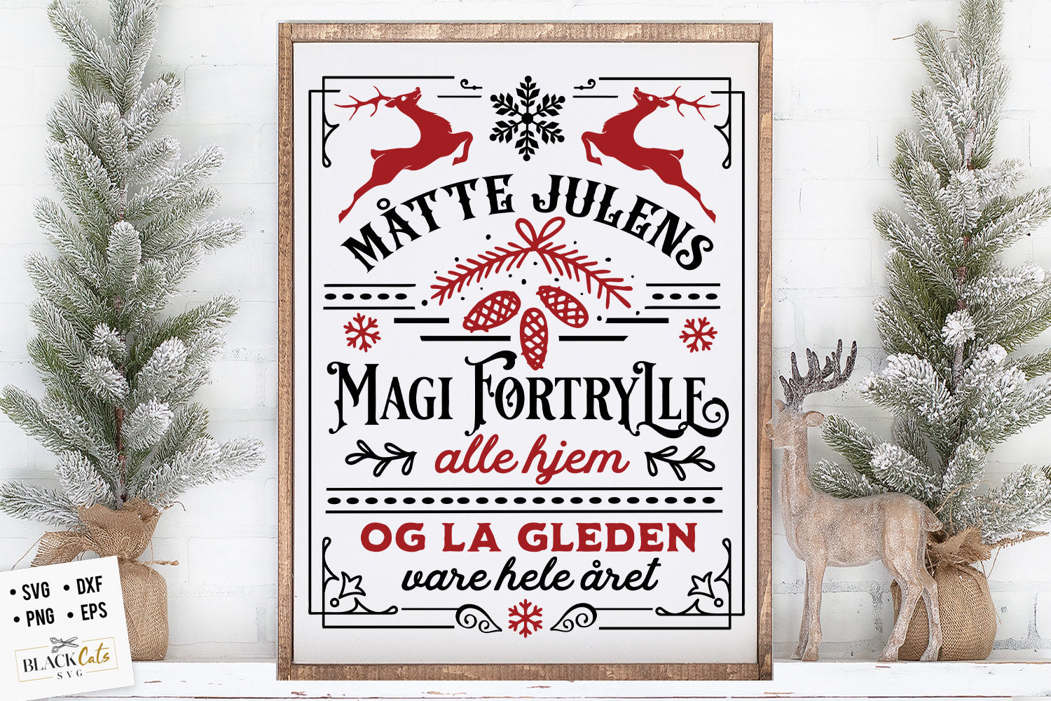 God Jul svg, Scandinavian Christmas Wishes svg, God Jul rustic sign sv ...