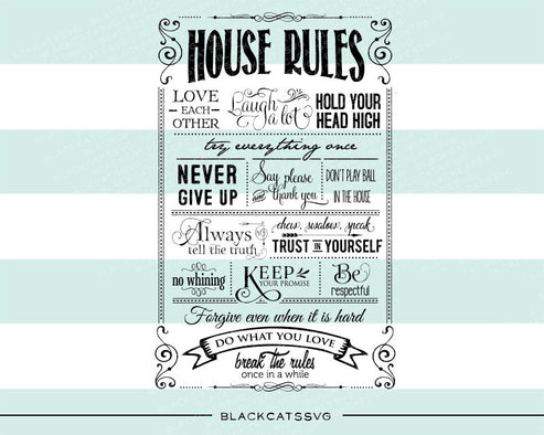House rules - SVG file Cutting File Clipart in Svg, Eps, Dxf, Png for ...