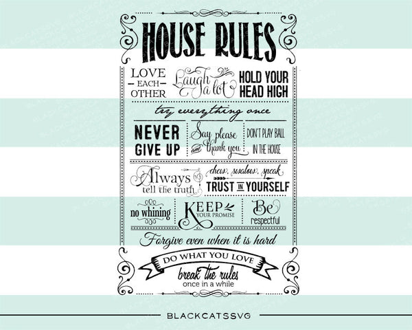 House rules - SVG file Cutting File Clipart in Svg, Eps, Dxf, Png for ...