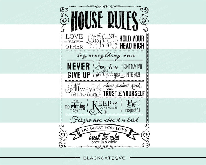 House rules - SVG file Cutting File Clipart in Svg, Eps, Dxf, Png for ...